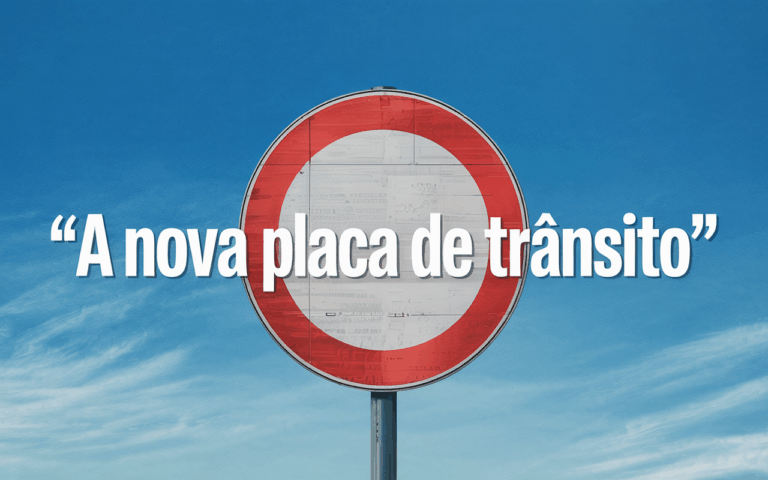 A nova placa de trânsito com círculo vermelho e centro branco está ...