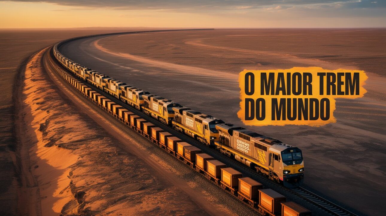 O gigante sobre trilhos: como 8 locomotivas e 682 vagões formam o trem ...