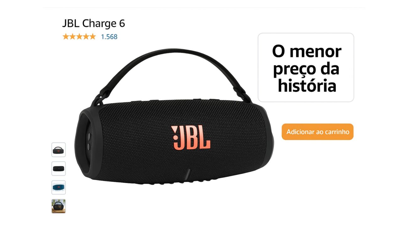 Nova JBL Charge 6 atinge o menor preço da história na Amazon: graves ...