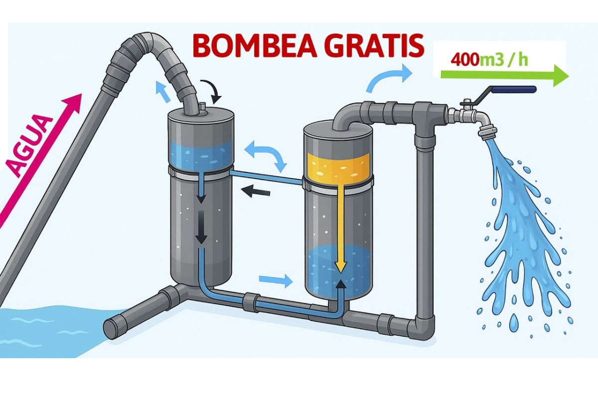 Bomba de água sem energia elétrica feita só com tubos de PVC e ar ...