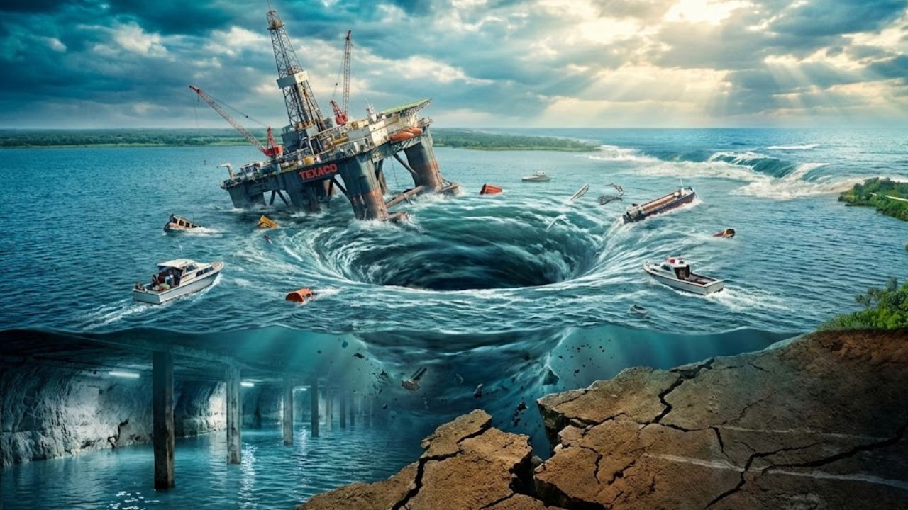 Em 1980, um furo da Texaco transformou o Lago Peigneur em um ralo ...