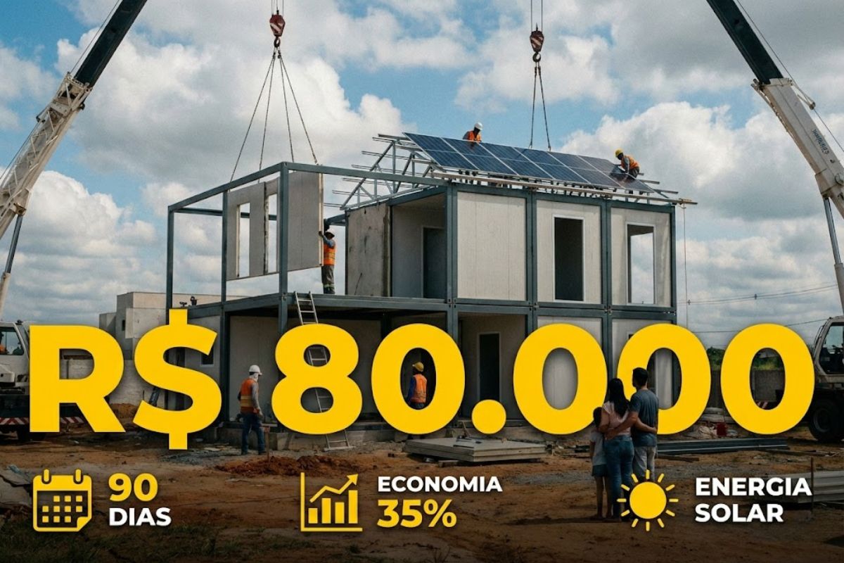 Une nouvelle maison modulaire de deux étages à 80 000 réaux arrive au ...