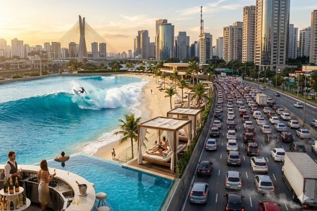 São Paulo ganha praia de surfe artificial de luxo urbano na Marginal ...