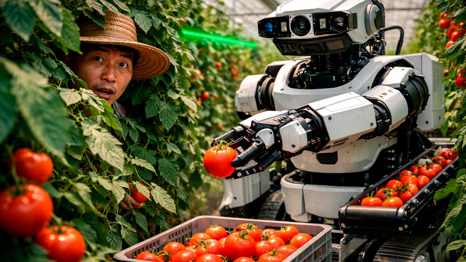 Capaz de substituir até 6 trabalhadores em lavouras de tomate, esse ...