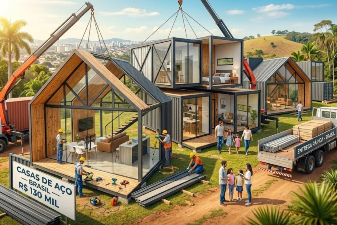 Casas pré-montadas de aço chegam ao Brasil custando menos de R$ 130 mil ...