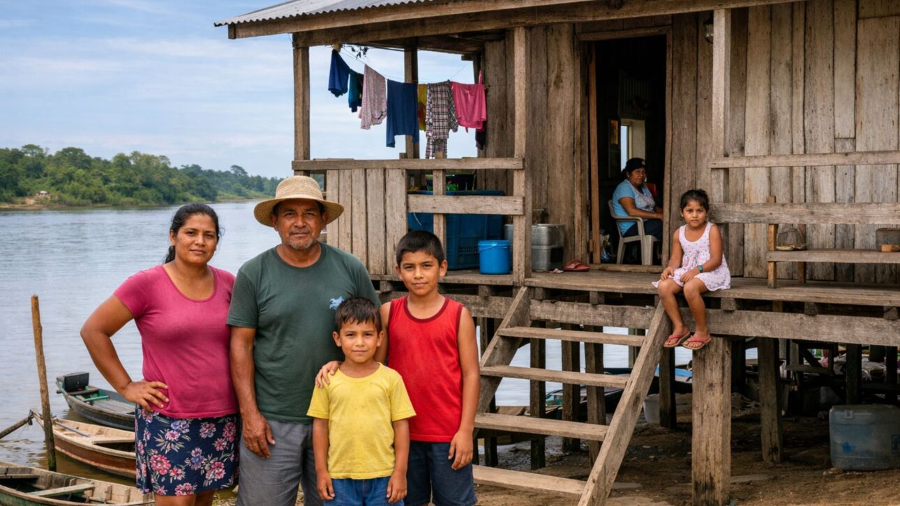 Families live isolated in stilt houses on the Madeira River, hours by ...
