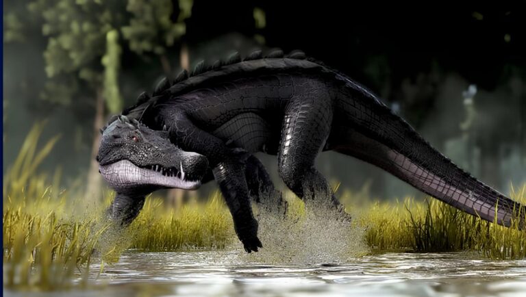 Larger than a man and nicknamed the "wild boar-crocodile," capable of ...