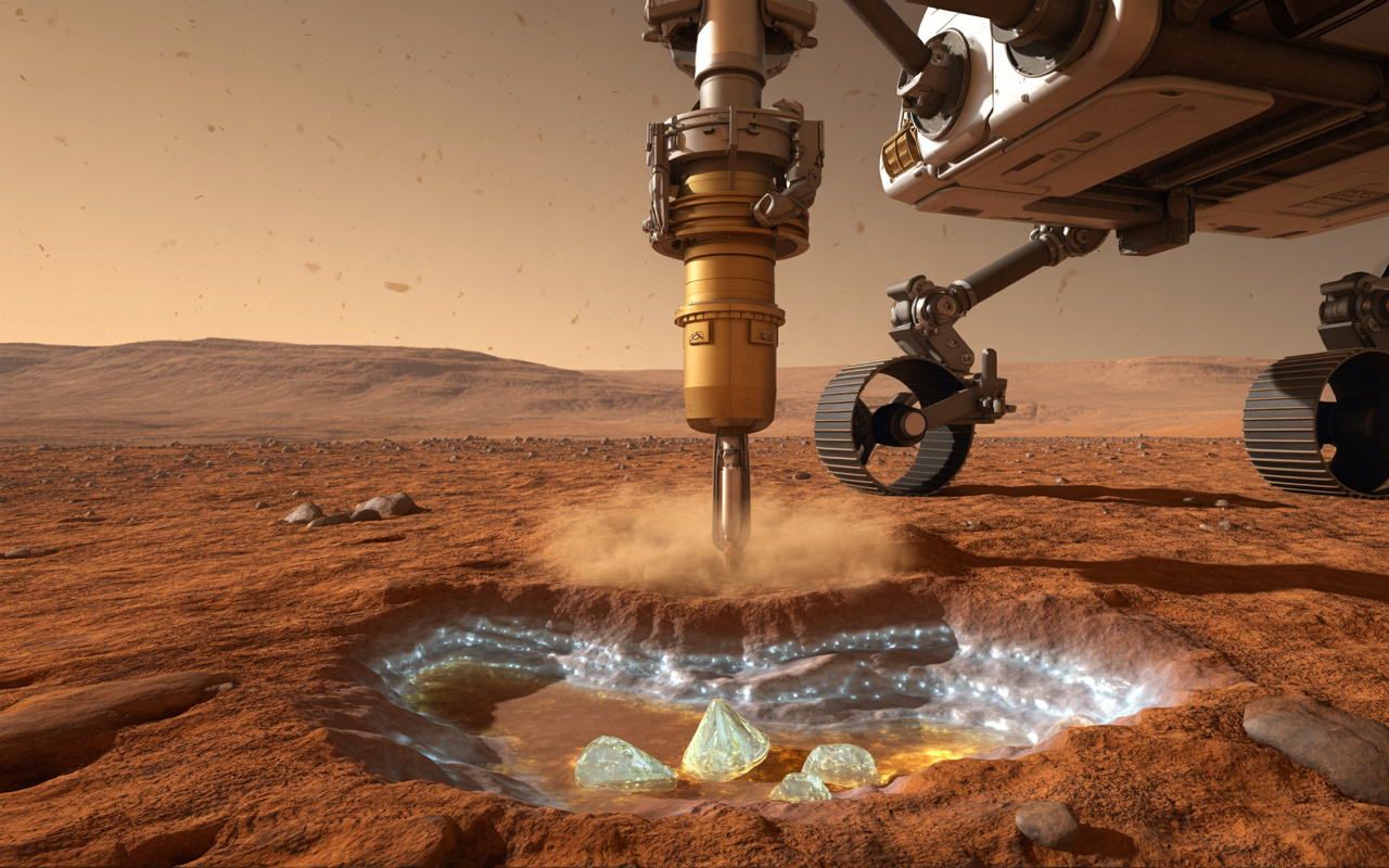 Sonda da NASA perfura o solo de Marte em busca de gelo e encontra sais ...