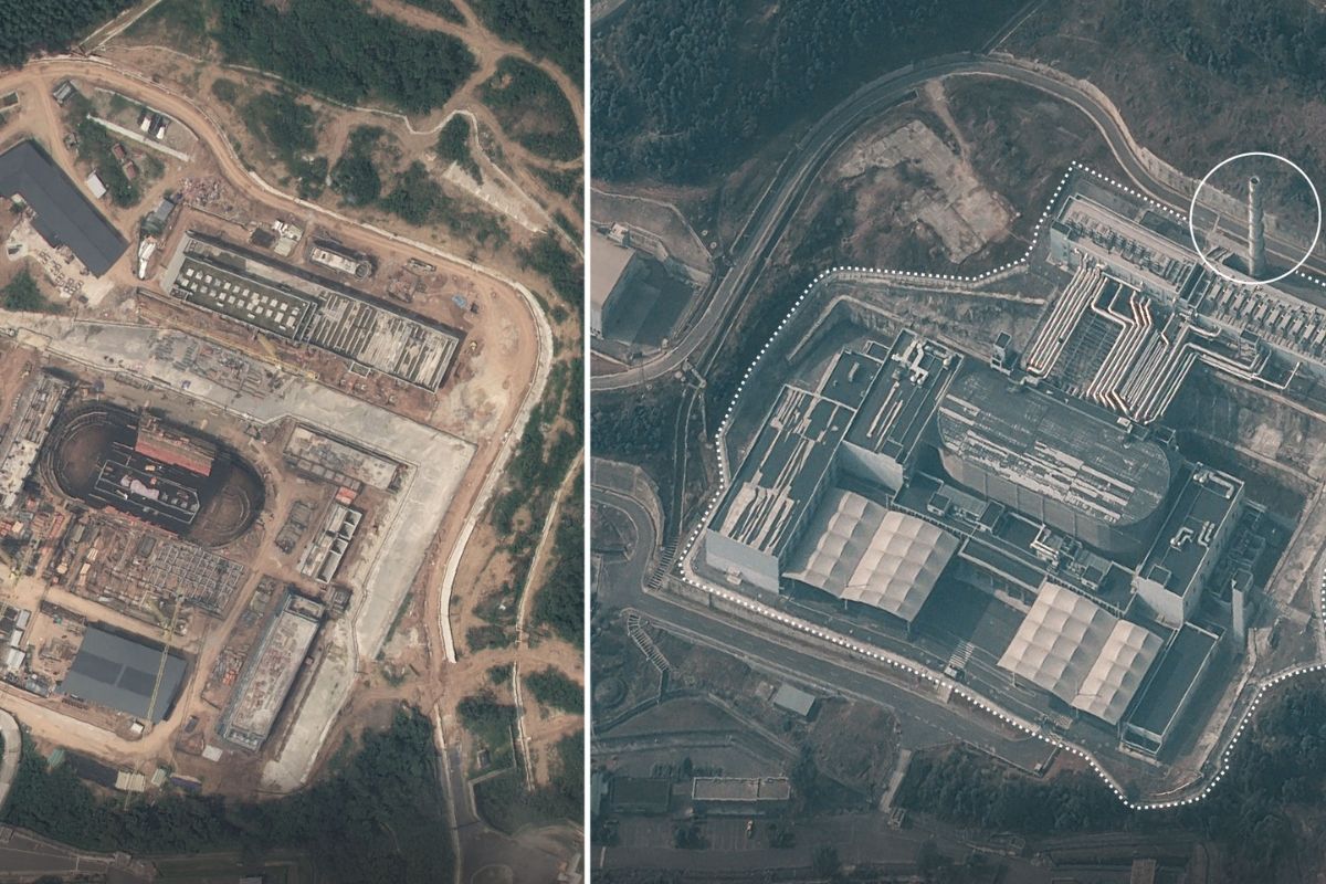 Imagens de satélite expõem, nas montanhas da China em Sichuan, a ...