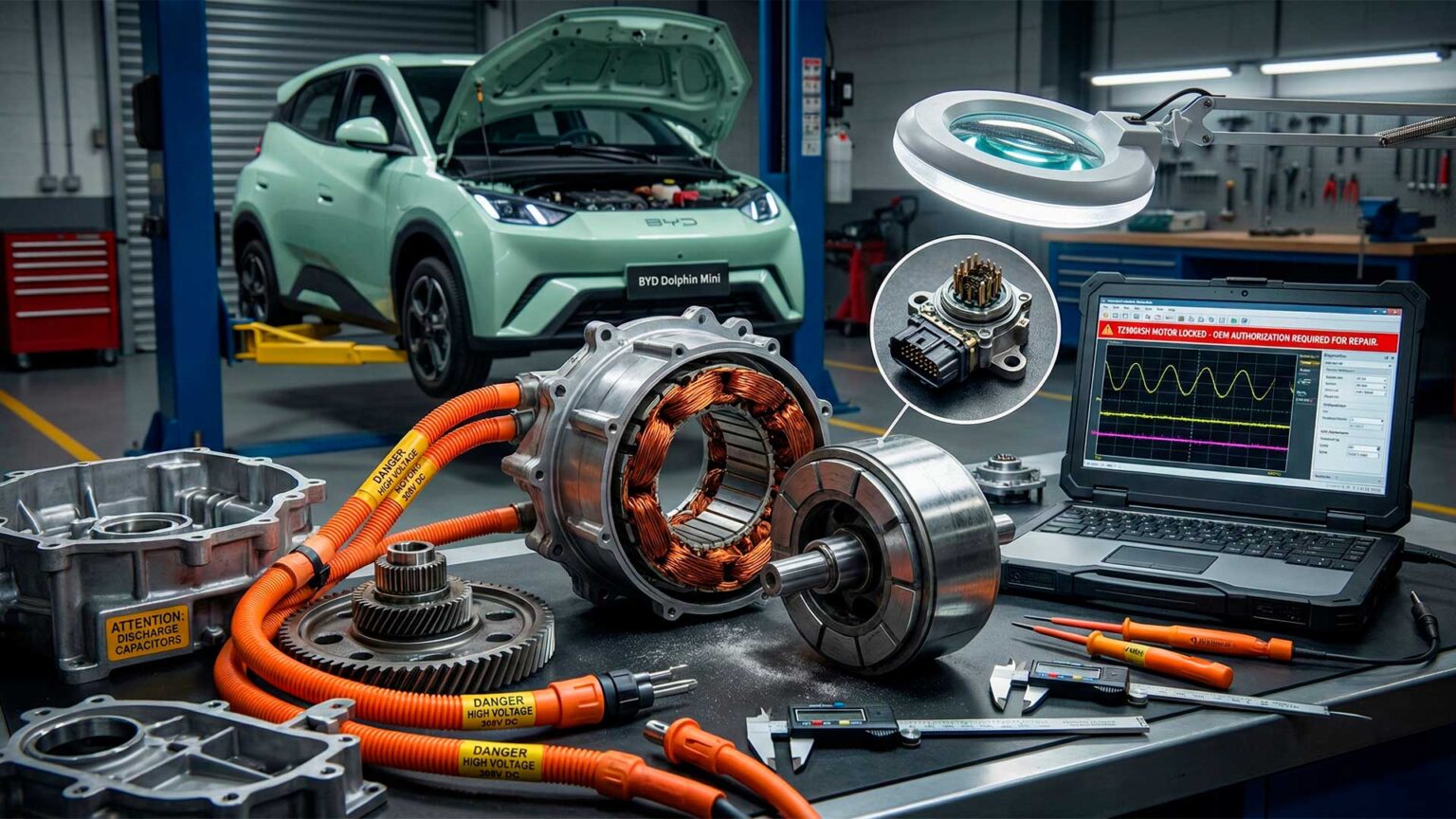 Por dentro do motor do BYD Dolphin Mini, desmontagem mostra conjunto ...