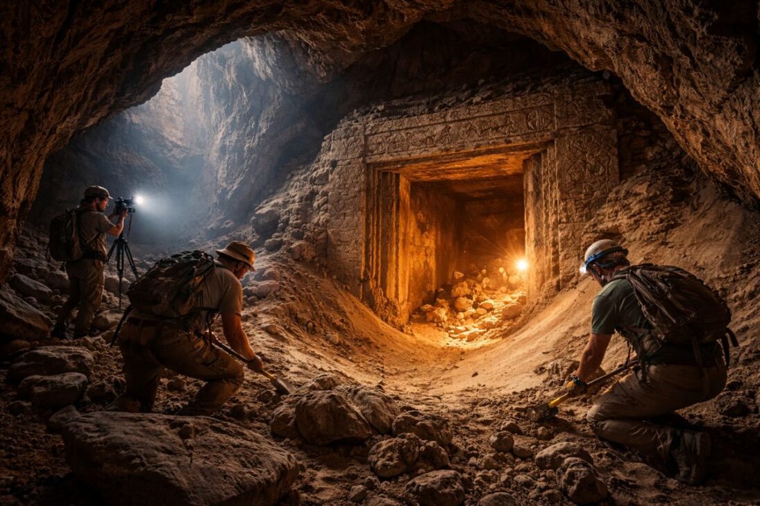 Arqueólogos abriram uma câmara secreta que estava selada por areia há ...
