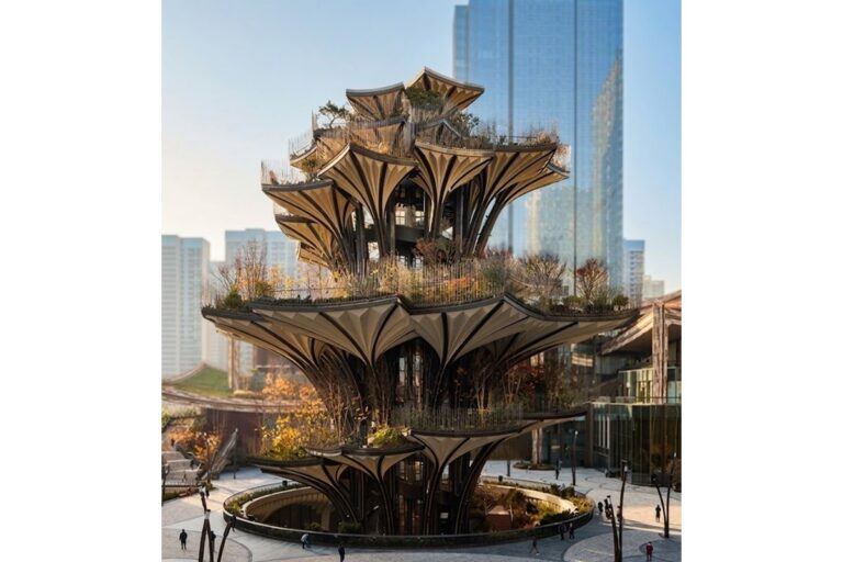 China constrói gigantesca árvore de aço de 57 metros em Xi’an inspirada ...