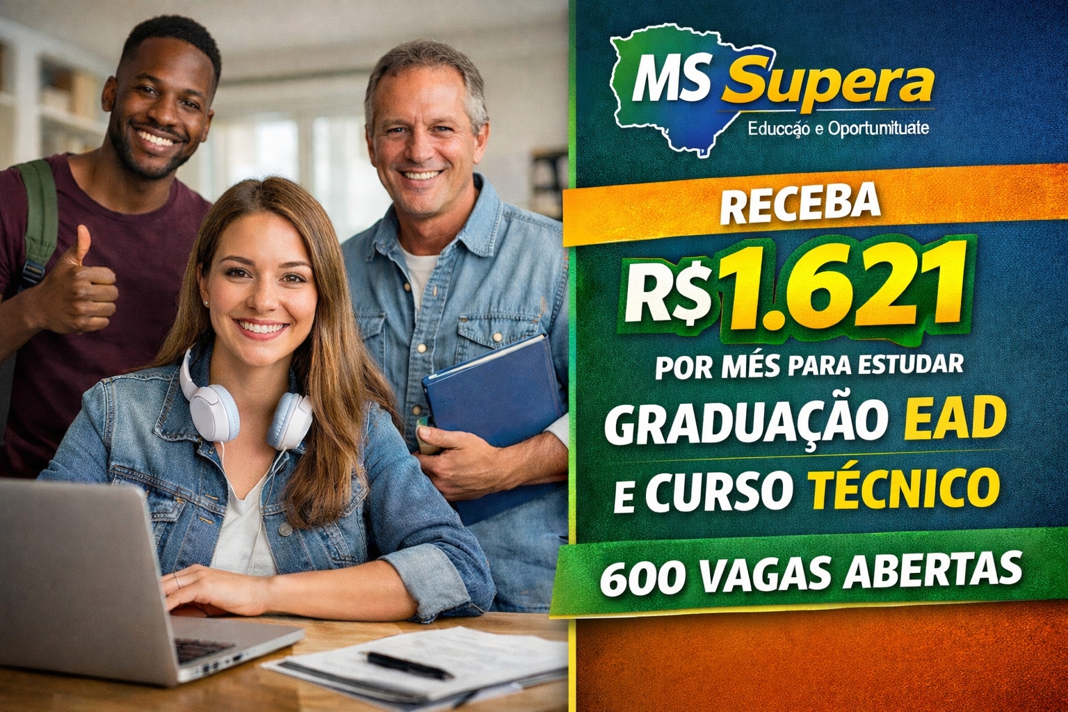 MS Supera vai pagar via Pix R$ 1.621 por mês para quem deseja estudar ...