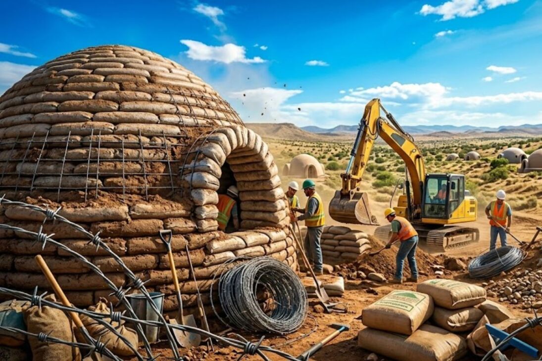 Super casas de superadobe usam sacos de terra compactados com arame ...