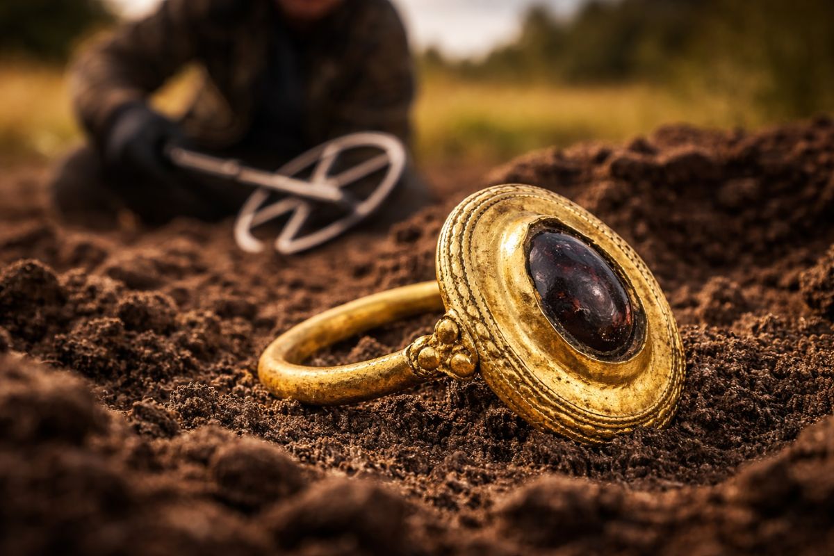 Usando detector de metais, amador encontra anel de ouro de 1.500 anos ...