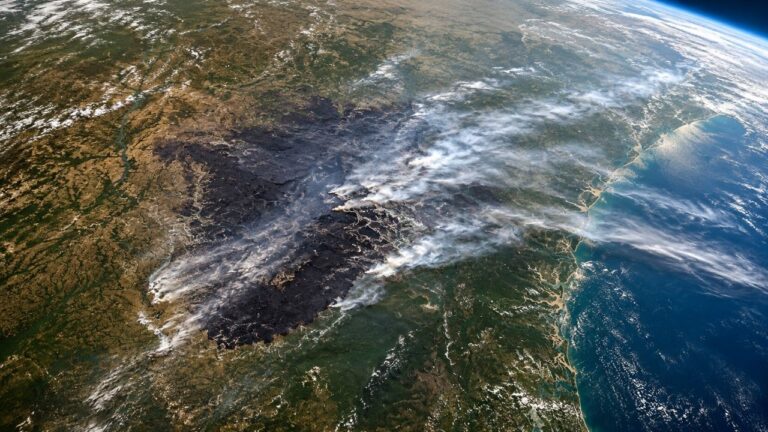 Imagem de satélite da NASA mostra marca gigante deixada por incêndios ...