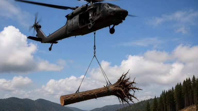Black Hawk transportou 300 troncos inteiros com raízes em 3 dias para ...
