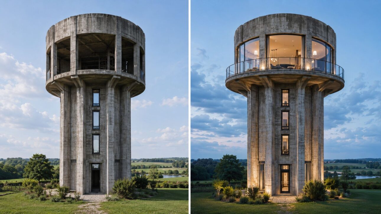 Casal comprou uma caixa d'água de concreto bruto de 1964, com 23 metros ...