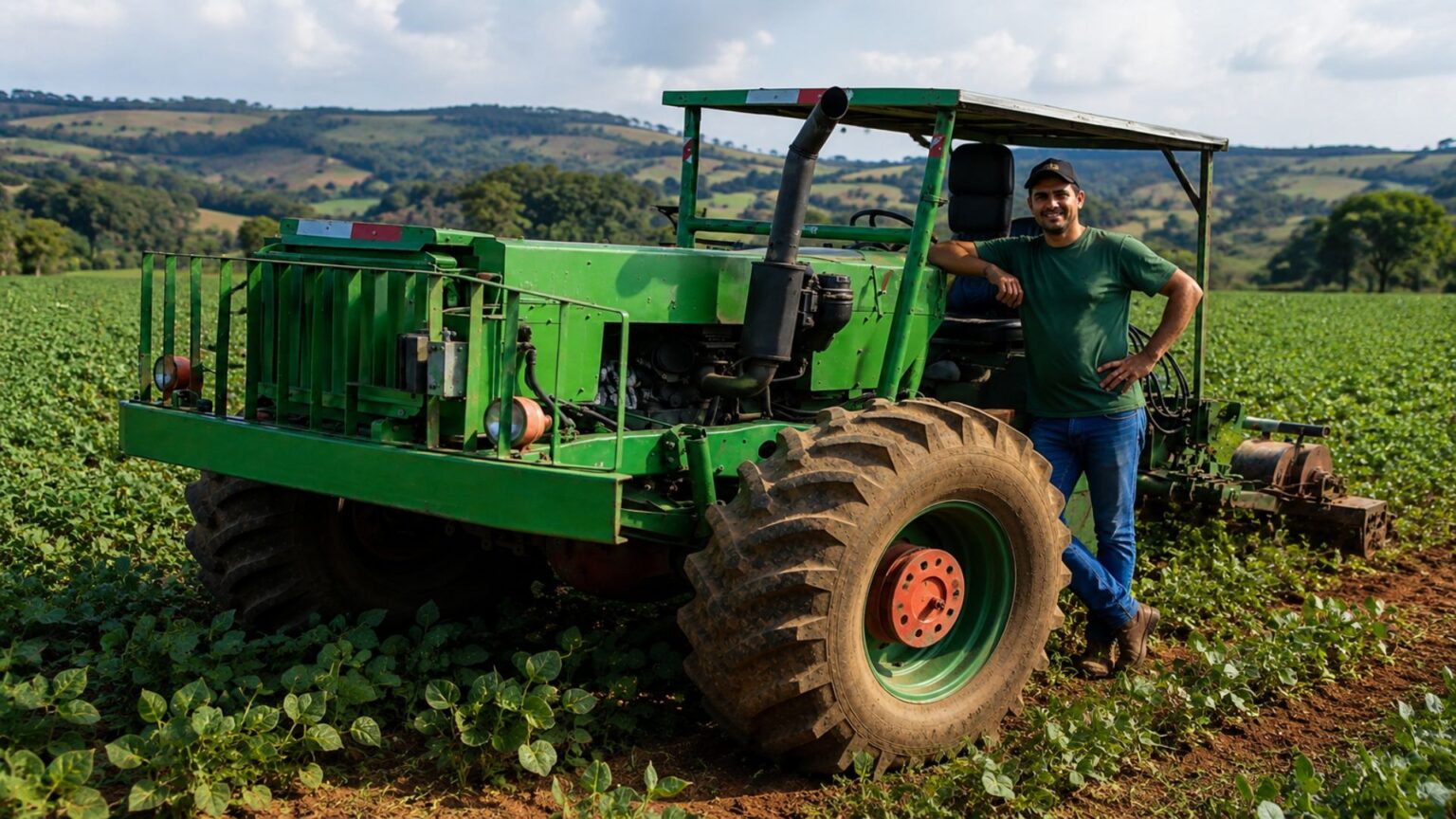Sem dinheiro para um trator de fábrica, agricultor do interior gaúcho ...