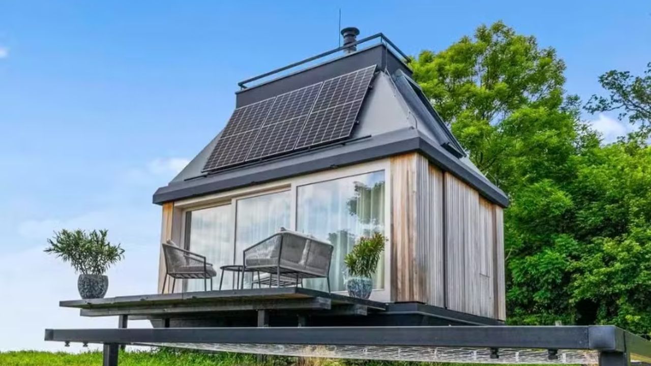 Cabana de apenas 20 m² construída sobre um vinhedo funciona sem ligação ...